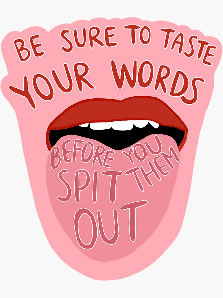 "Taste Your Words" Sticker by collagexemma | Redbubble