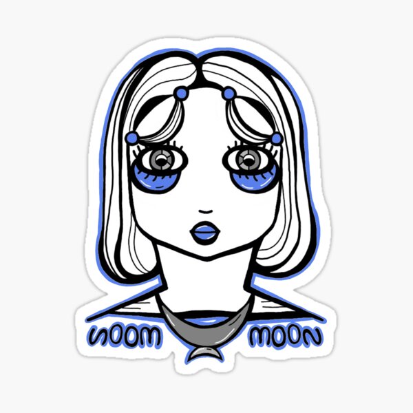 "Graphic Moon Girl" Sticker for Sale by mi-vaz | Redbubble