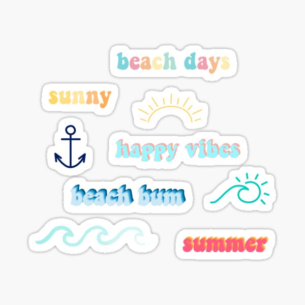 "Beachy Summer Sticker Pack" Sticker by designsbybelle | Redbubble