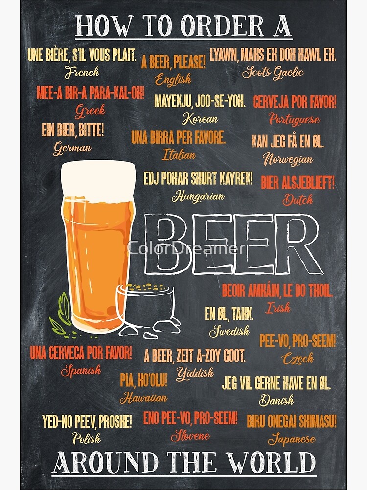 How To Order A Beer Around The World Beer Garden Premium Matte Vertical ...