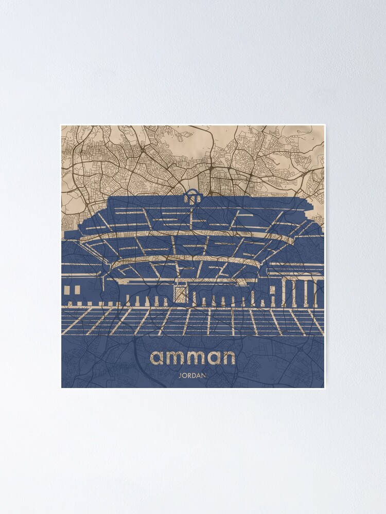 "Map + Silhouette | Amman" Poster for Sale by CPTVDesign | Redbubble