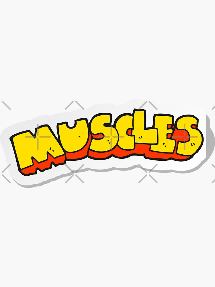 "Muscles" Sticker for Sale by ItsNikkiArts | Redbubble