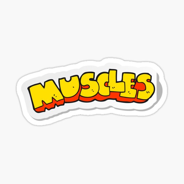 "Muscles" Sticker for Sale by ItsNikkiArts | Redbubble