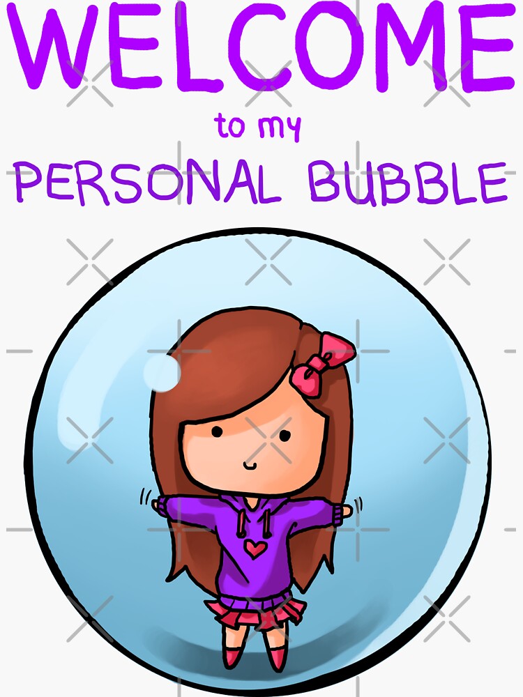 "Personal Bubble - Female" Sticker for Sale by shellz-art | Redbubble