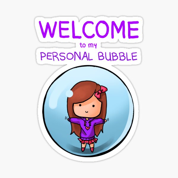 "Personal Bubble - Female" Sticker for Sale by shellz-art | Redbubble