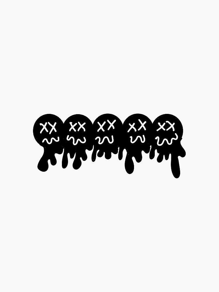 "Black Smiley Faces Sticker" Sticker for Sale by caretrue | Redbubble