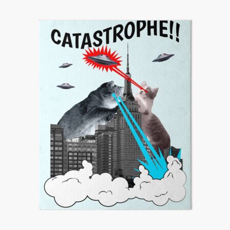 "Catastrophe - Funny Giant Cats " Art Board Print for Sale by breh-art ...