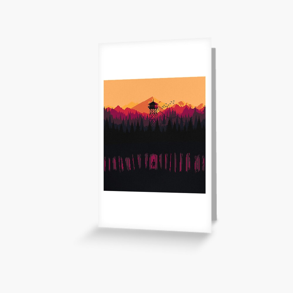"Firewatch Pixel Art " Greeting Card by Colxbat | Redbubble
