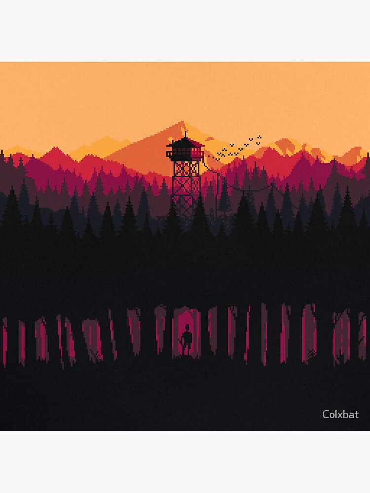 "Firewatch Pixel Art " Sticker for Sale by Colxbat | Redbubble