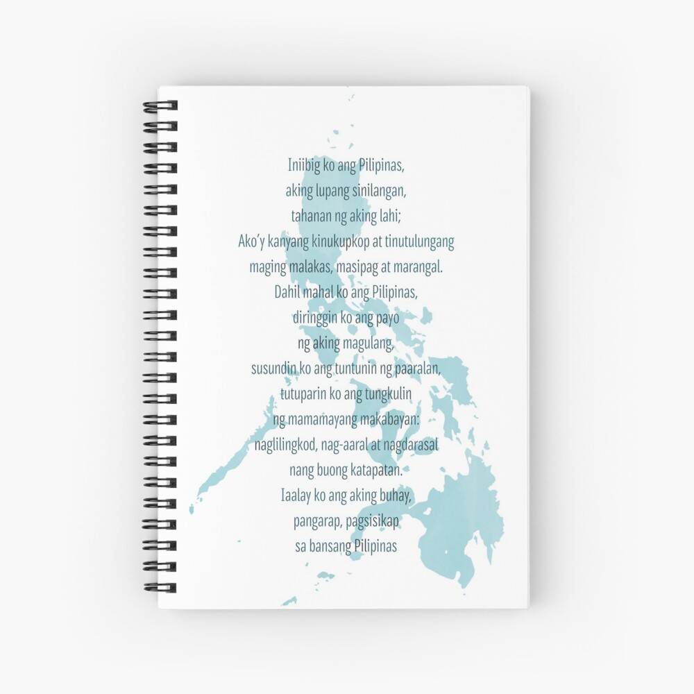 "Panatang Makabayan: Iniibig Ko Ang Pilipinas" Spiral Notebook for Sale ...