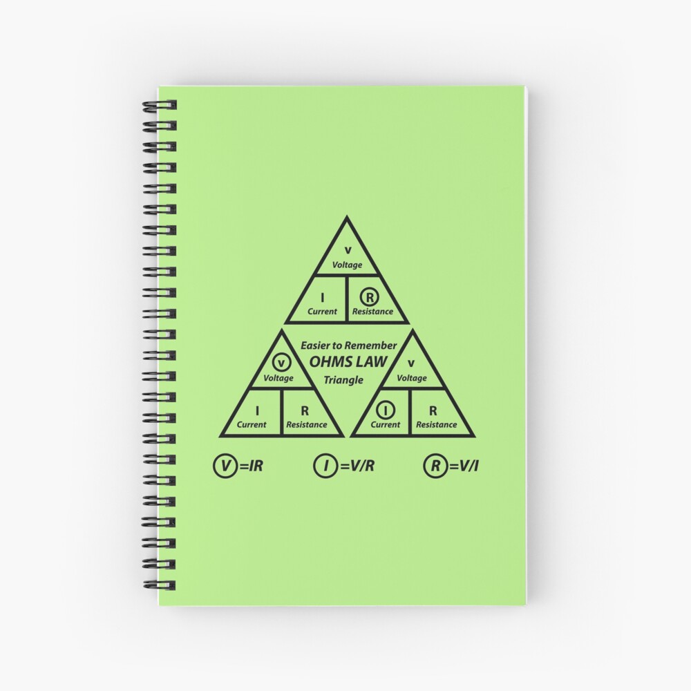 "Easy way To Memorize Ohms Law Formula Triangle" Spiral Notebook for ...