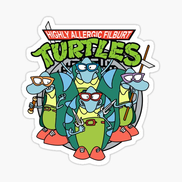 "Filburt Turtle" Sticker by Caveman86 | Redbubble