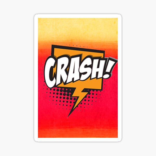 "crash?!" Sticker for Sale by simrankhandare | Redbubble
