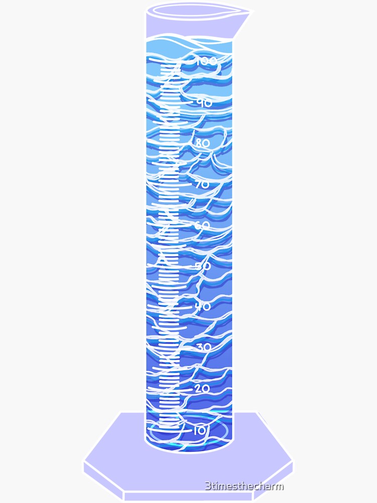 "Wavy Graduated Cylinder" Sticker by 3timesthecharm | Redbubble