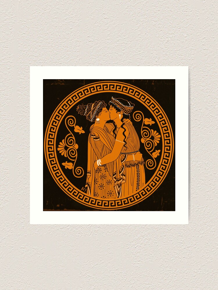 "Ancient Greek Lesbians Kiss" Art Print for Sale by AlexanderPetela ...