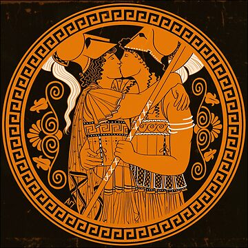"Ancient Greek Gay Kiss" Postcard for Sale by AlexanderPetela | Redbubble