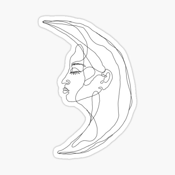 "Moon Line Art" Sticker by thestardustshop | Redbubble