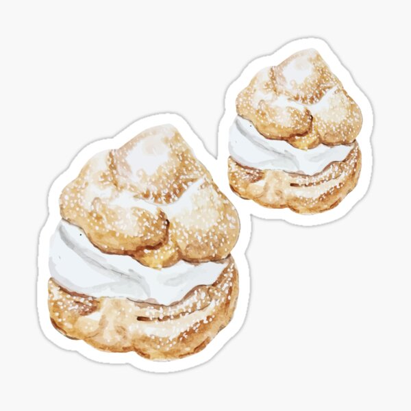 "Cream Puff Profiteroles Pastries" Sticker by NiftyTrinket | Redbubble