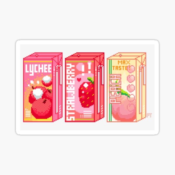 "Aesthetic juice box pixel art" Sticker for Sale by skeeri | Redbubble