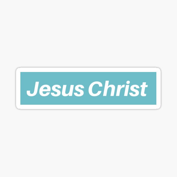 "Jesus Christ Designer Inspired Blue Box Logo" Sticker for Sale by ...