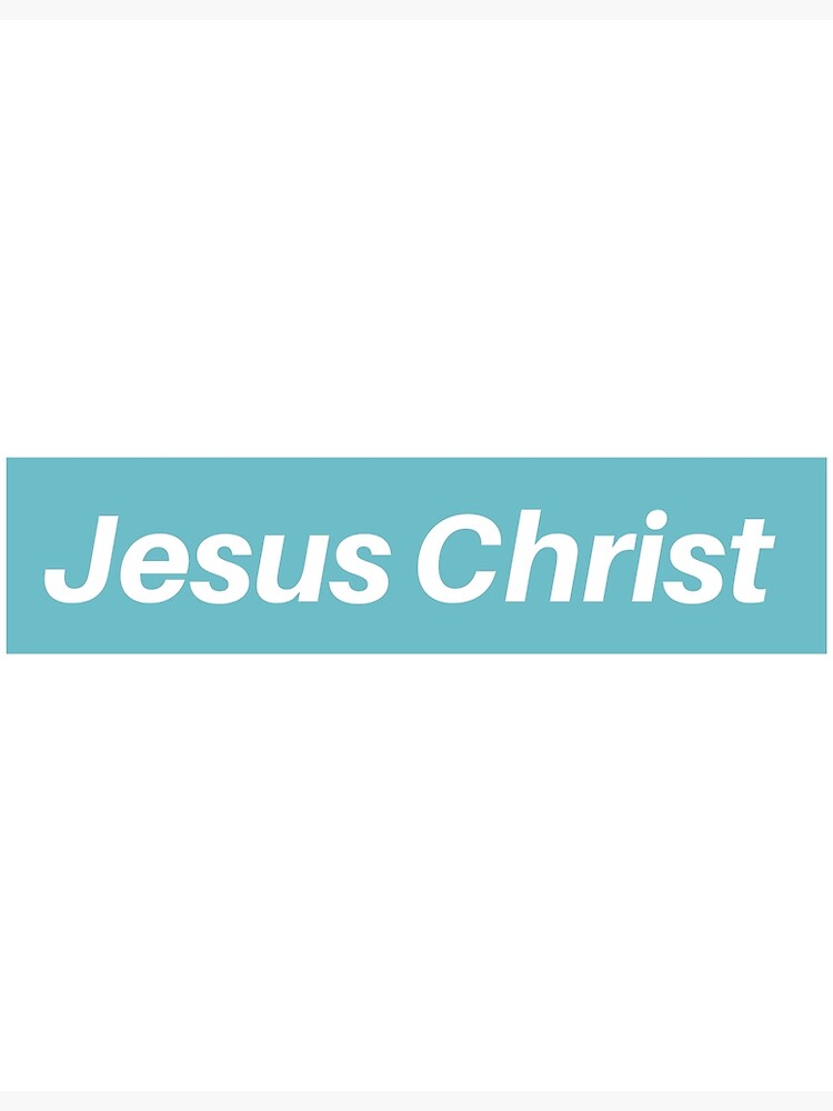 "Jesus Christ Designer Inspired Blue Box Logo" Poster for Sale by ...