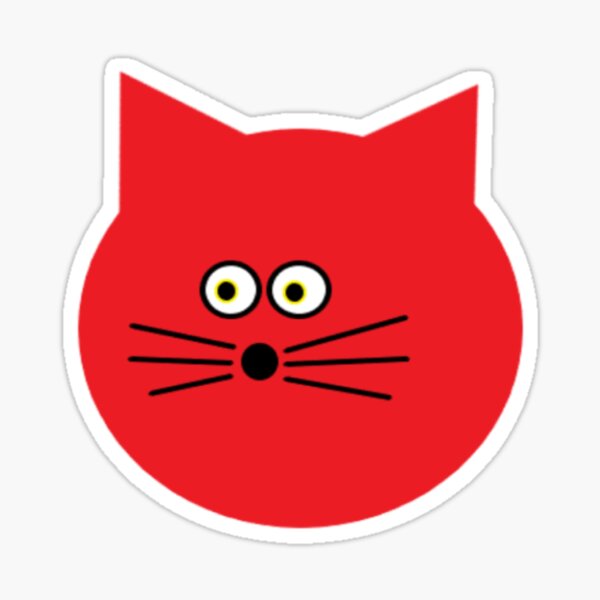 "red cat face" Sticker by kittysdesigns | Redbubble