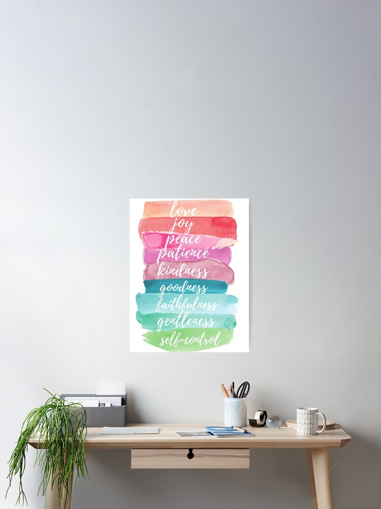 "Fruit of the Spirit Watercolor Rainbow Design" Poster for Sale by ...