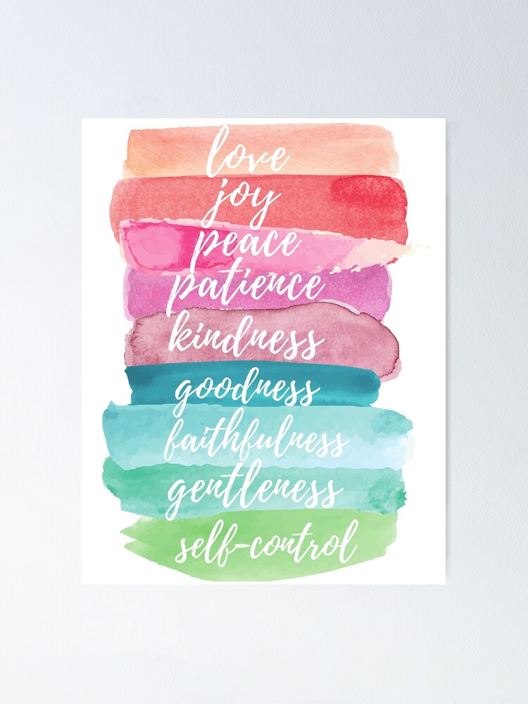 "Fruit of the Spirit Watercolor Rainbow Design" Poster for Sale by ...