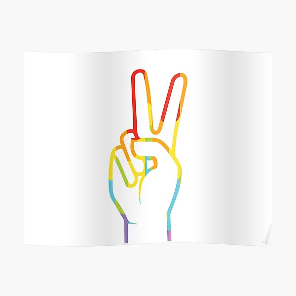 "Rainbow Pride Peace Sign" Poster for Sale by WaterWeights | Redbubble