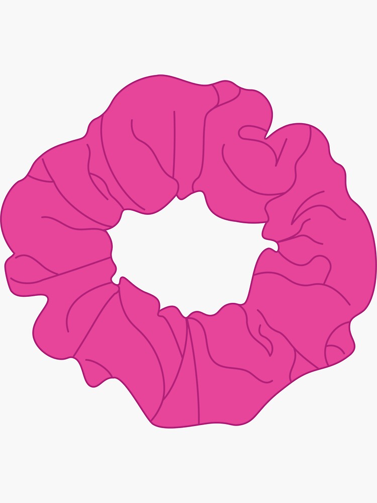 "Hot Pink Scrunchie Sticker" Sticker for Sale by K4tieOtt | Redbubble