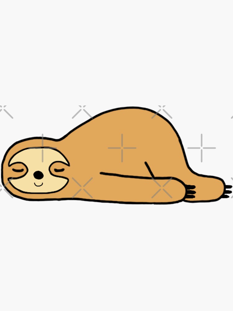 "Cute Lazy sloth digital art" Sticker by Riki-art | Redbubble