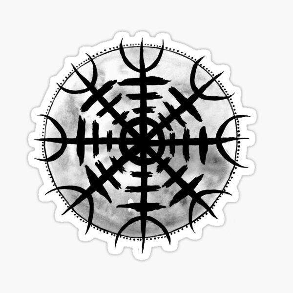 "Helm of Awe " Sticker by AquaEmpress | Redbubble