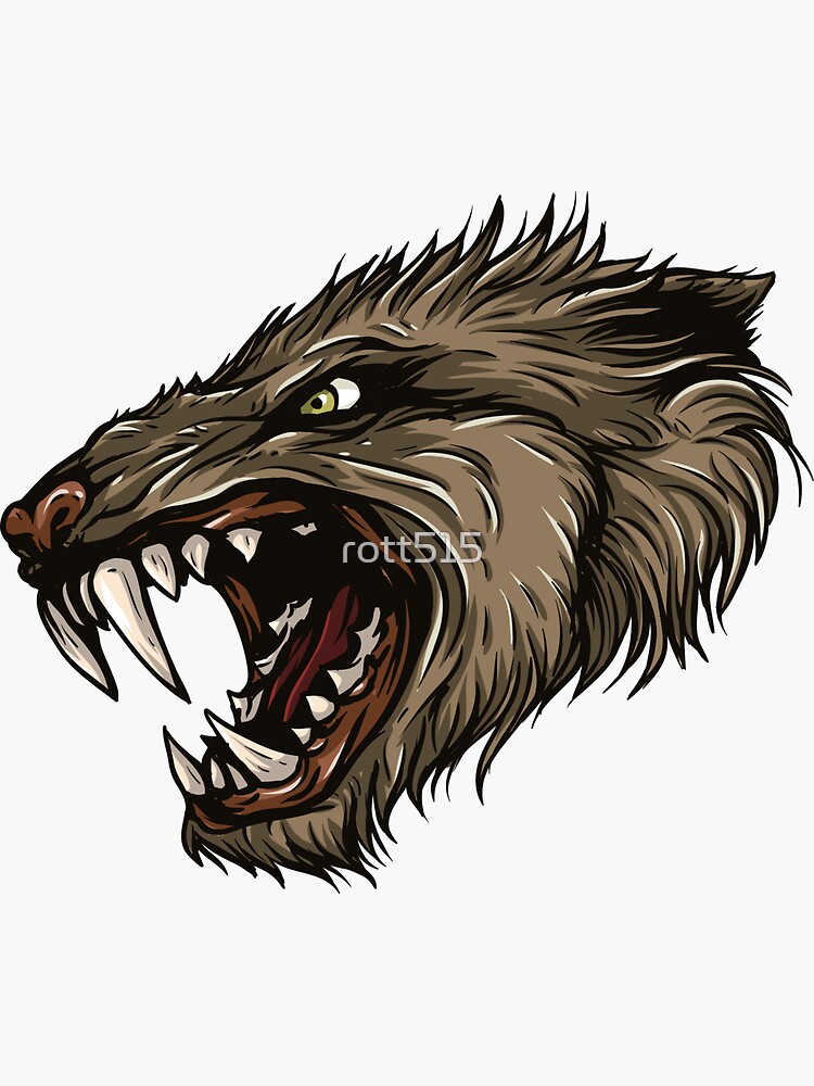 "Angry Beast Head" Sticker by rott515 | Redbubble