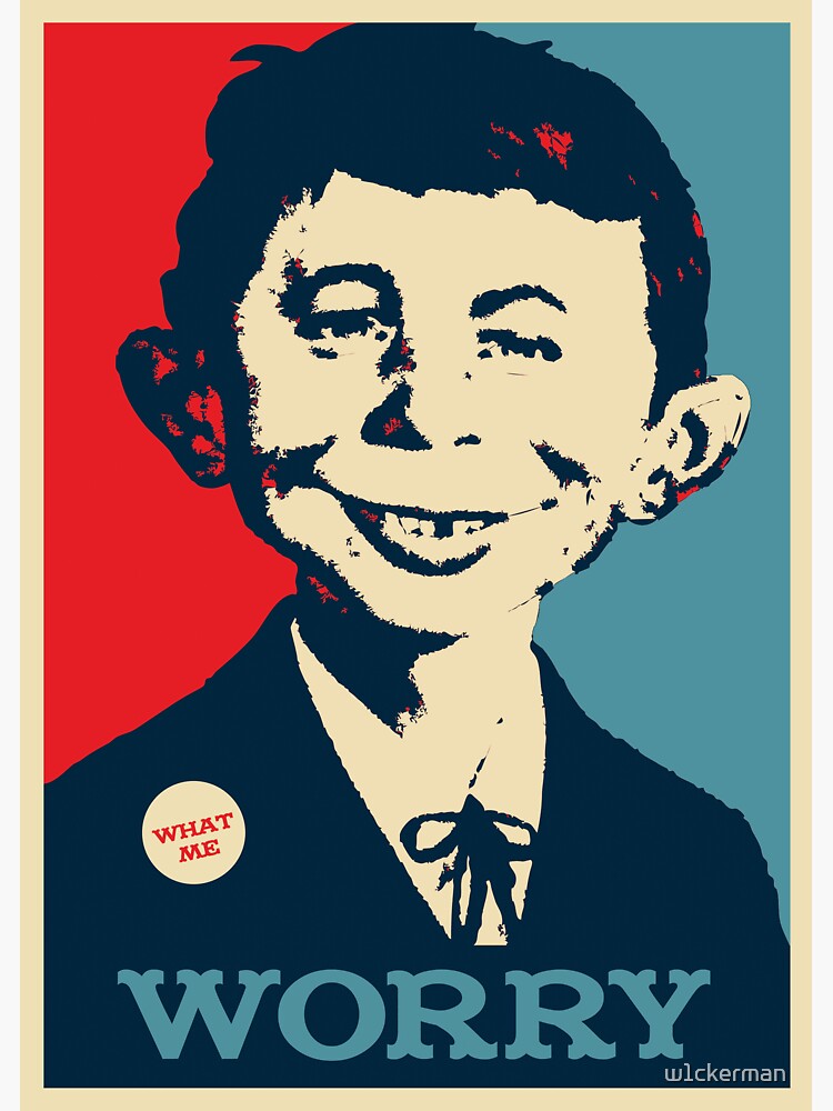 "WHAT ME WORRY" Sticker for Sale by w1ckerman | Redbubble