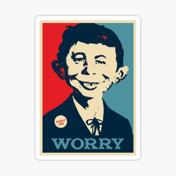 "WHAT ME WORRY" Sticker for Sale by w1ckerman | Redbubble