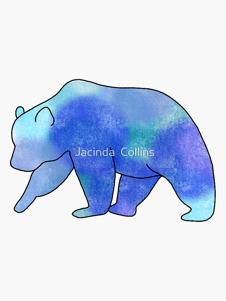 "Blue Bear" Sticker by ArtyArtisticART | Redbubble