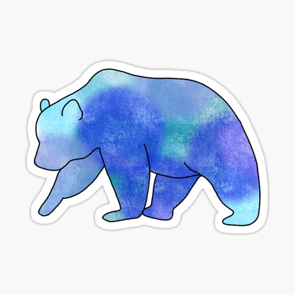 "Blue Bear" Sticker by ArtyArtisticART | Redbubble