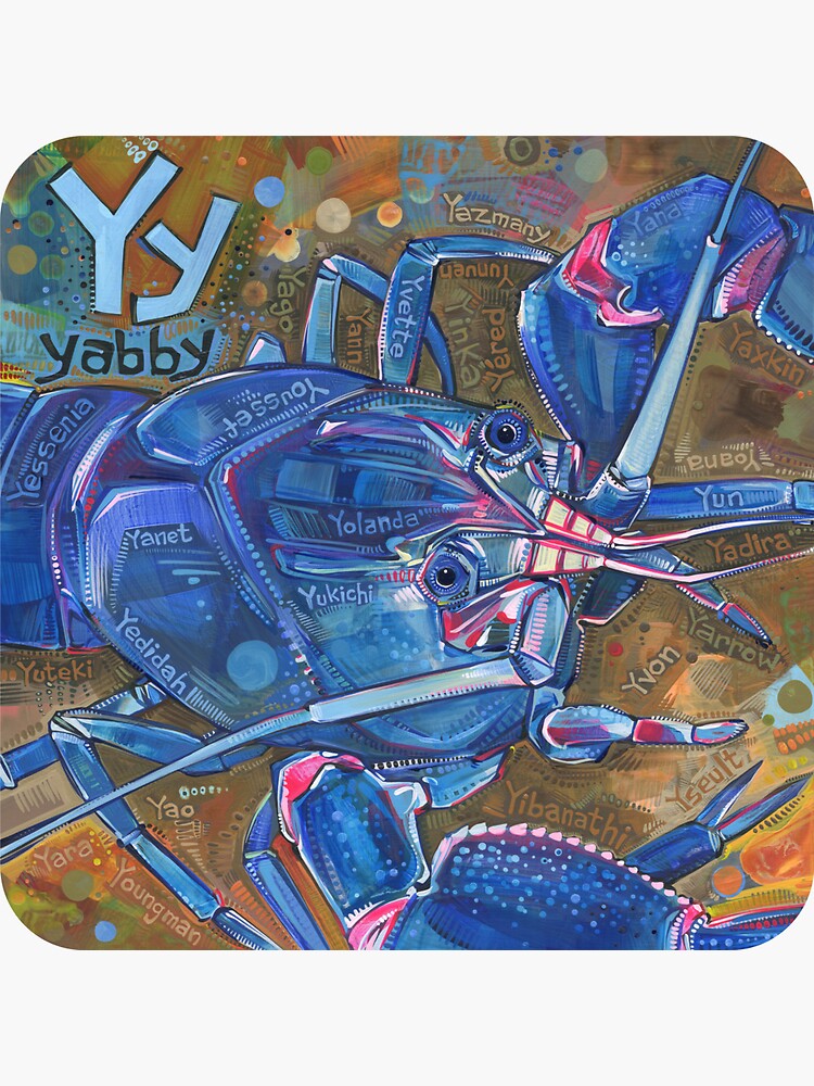 "Y Is for Yabby - 2020" Sticker for Sale by gwennpaints | Redbubble