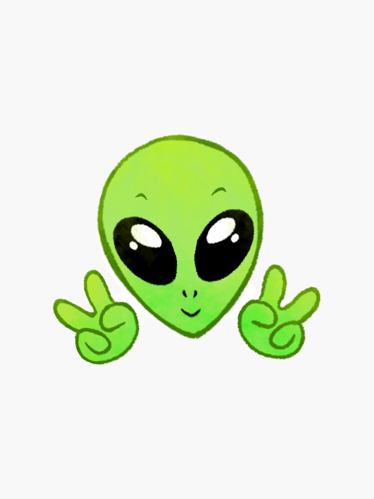 "Alien Peace" Sticker for Sale by Hektious | Redbubble