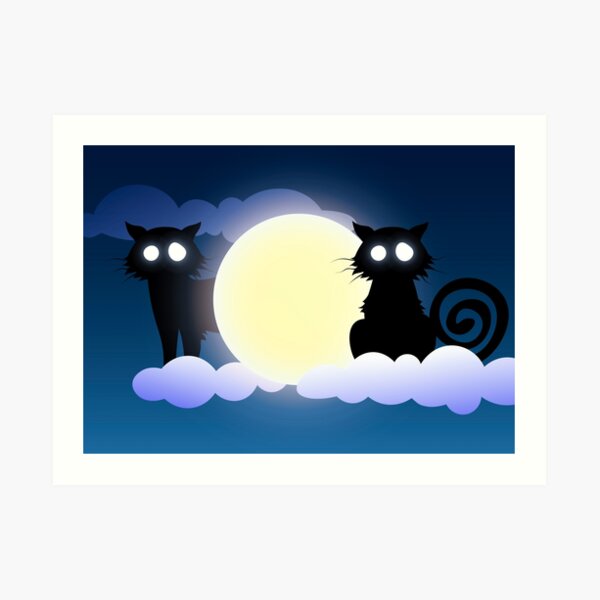 "Moon Friends" Art Print for Sale by SharpPaper | Redbubble