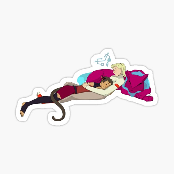 "Catradora sleeping with Melog " Sticker for Sale by Bad-wolf7557 ...