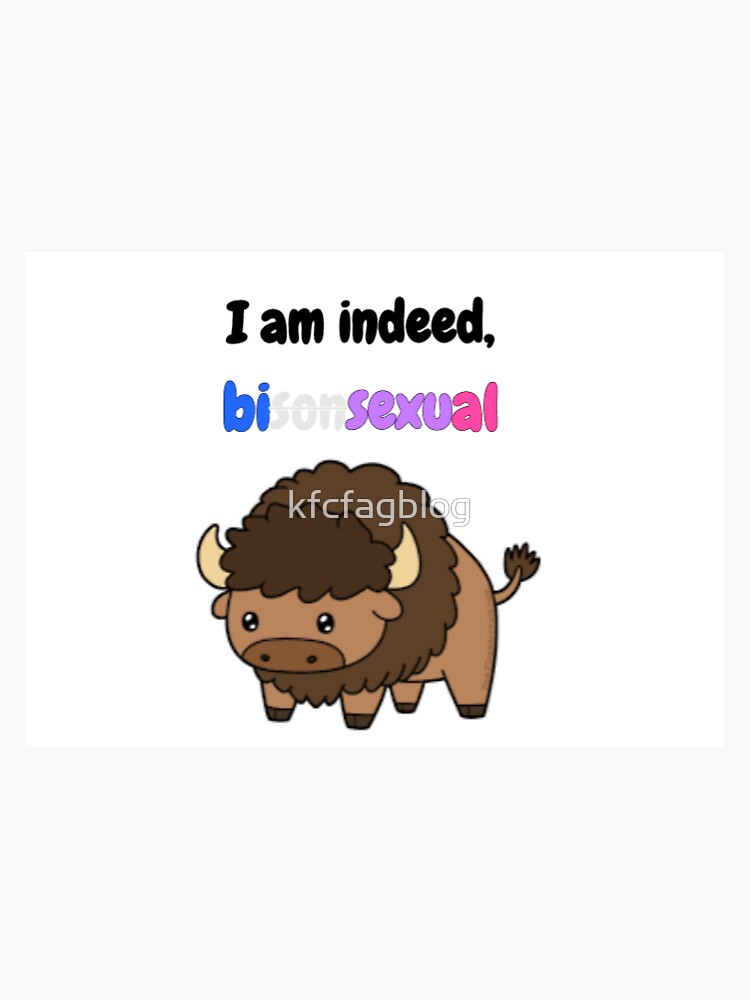 "Bison Bisexual wholesome lgbt humor" Sticker for Sale by kfcfagblog ...