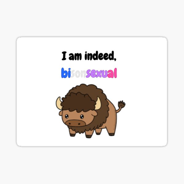 "Bison Bisexual wholesome lgbt humor" Sticker for Sale by kfcfagblog ...