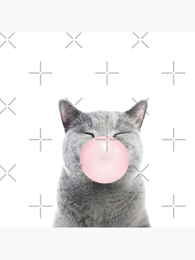 "Cat Blowing Bubble" Poster by Aliasotaku | Redbubble
