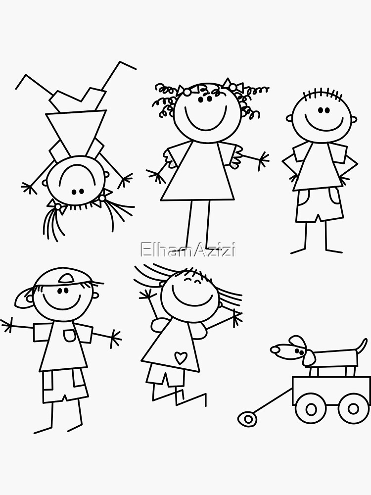 "kids drawing " Sticker by ElhamAzizi | Redbubble
