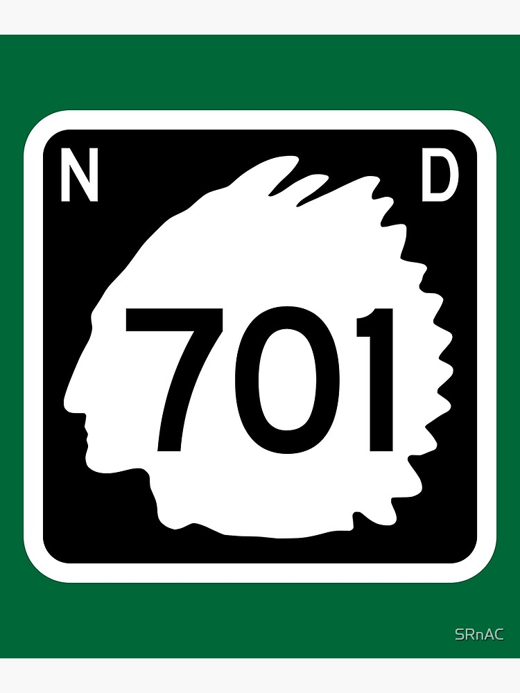 Póster «Ruta estatal de Dakota del Norte 701 - (Código de área 701 ...