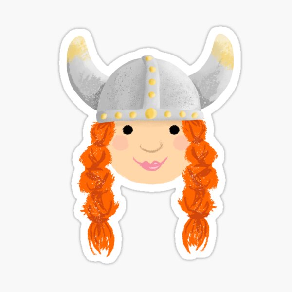 "Cute Viking Warrior Princess" Sticker by VicEllisArt | Redbubble