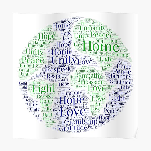 "World Peace, unity, hope, light, harmony, empathy, respect | Type Art ...