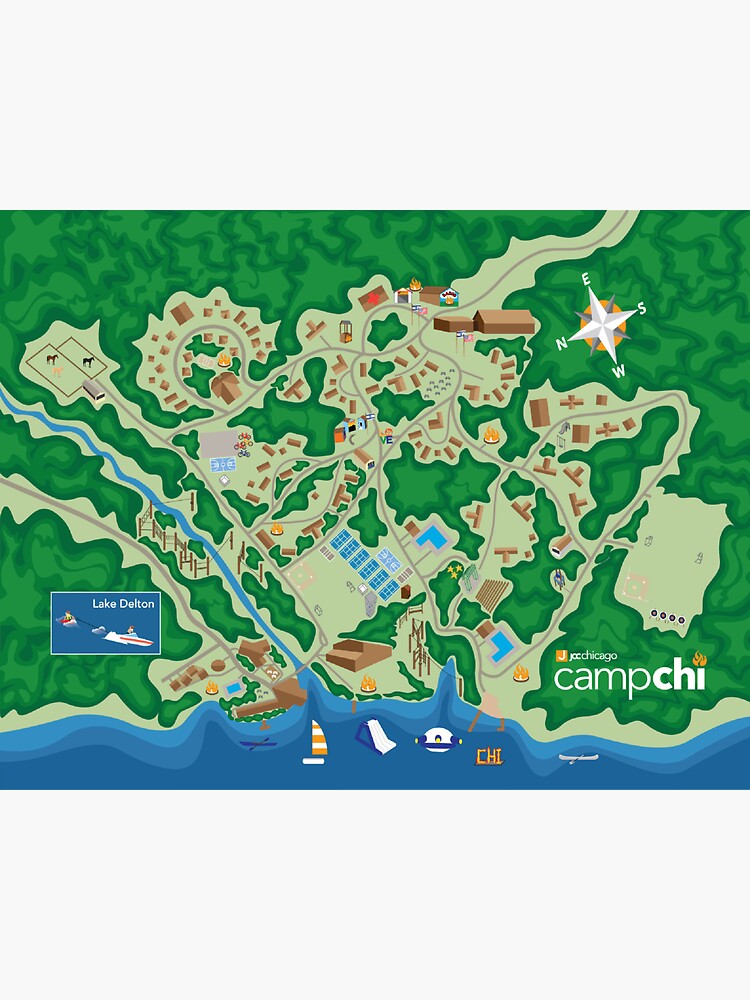 "Camp Chi Map" Sticker for Sale by dalper | Redbubble