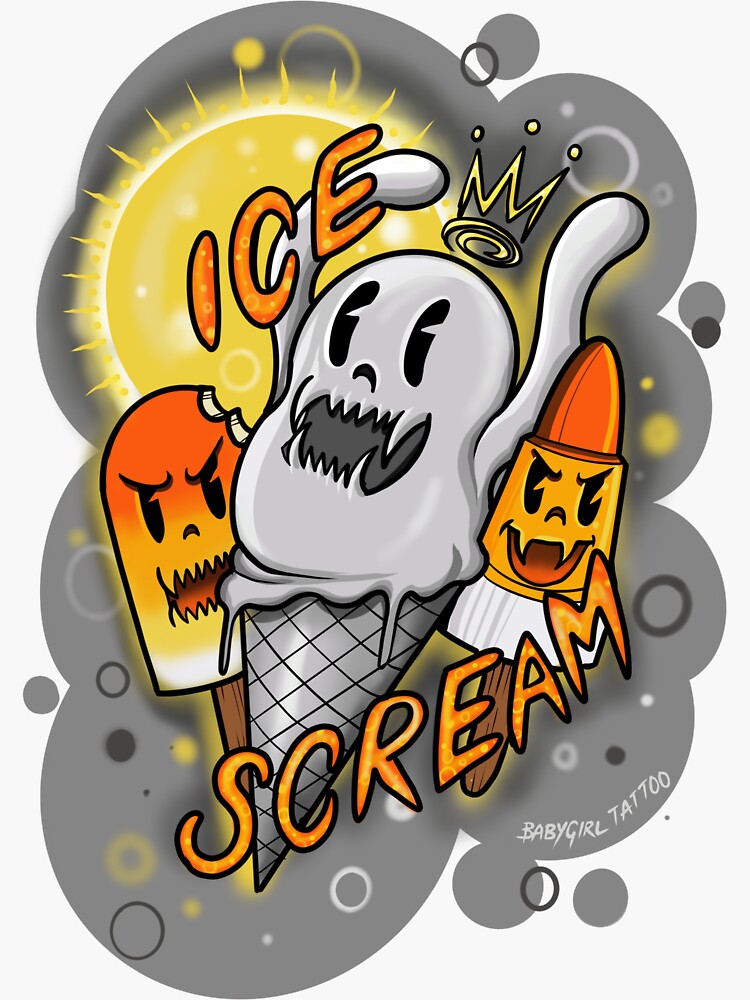 "Ice Scream" Sticker for Sale by babygirltattoo | Redbubble